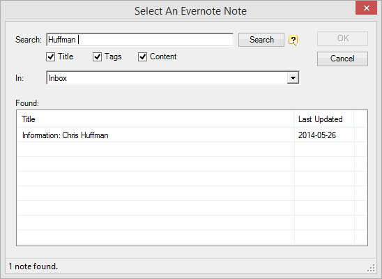 Evernote Plugin for Act! for ACT! 2011- Online help